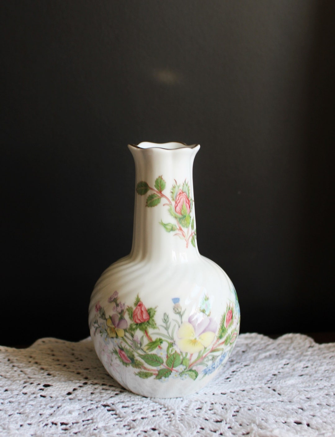 Vintage 'wild Tudor' Bud Vase by Aynsley, Made in England - Etsy