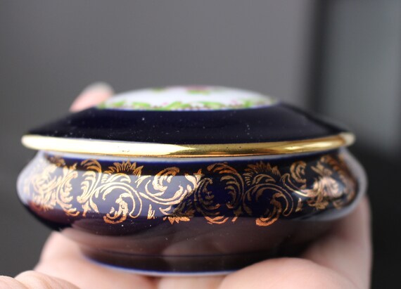 Vintage Limoges Castel France Trinket Box, Cobalt Blu… - Gem