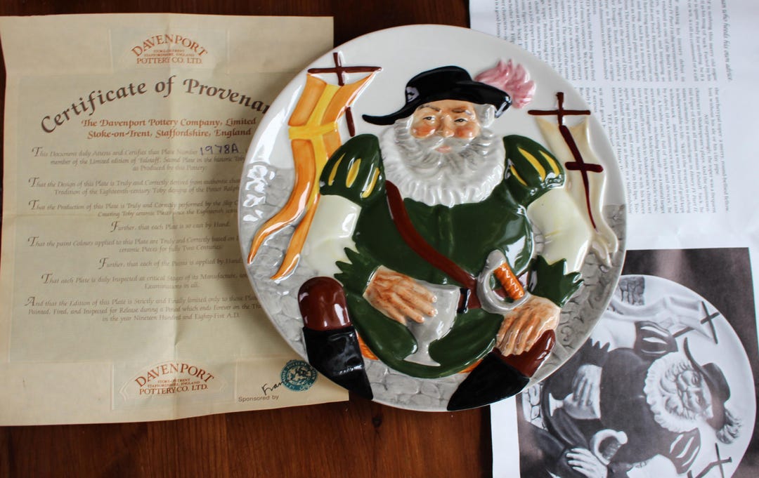 Collectable Vintage Davenport Pottery Co Ltd Decorative Falstaff Plate ...