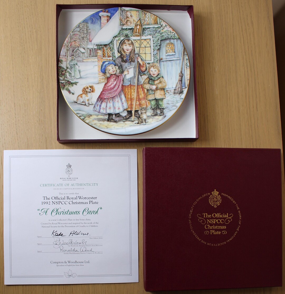 Vintage Royal Worcester Decorative Plate 'A Christmas Carol', the NSPCC ...