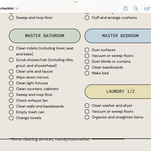 Cleaning Checklist - Etsy