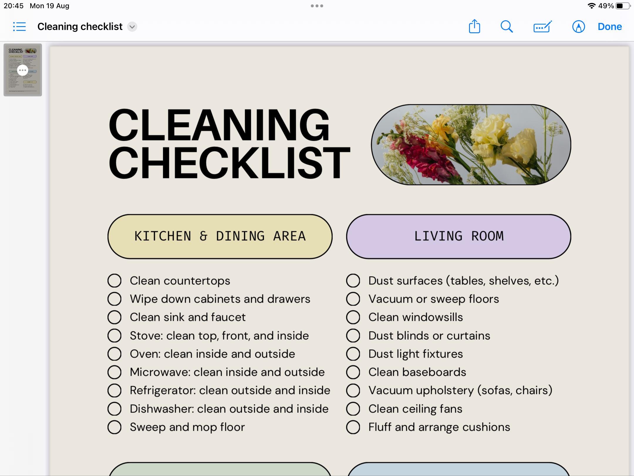 Cleaning Checklist - Etsy