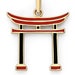 Japanese Torii Gate Necklace in Solid 14k Gold With Black and Red ...