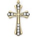 Diamond Studded Cross Pendant Necklace in Solid 14k Gold With Black ...