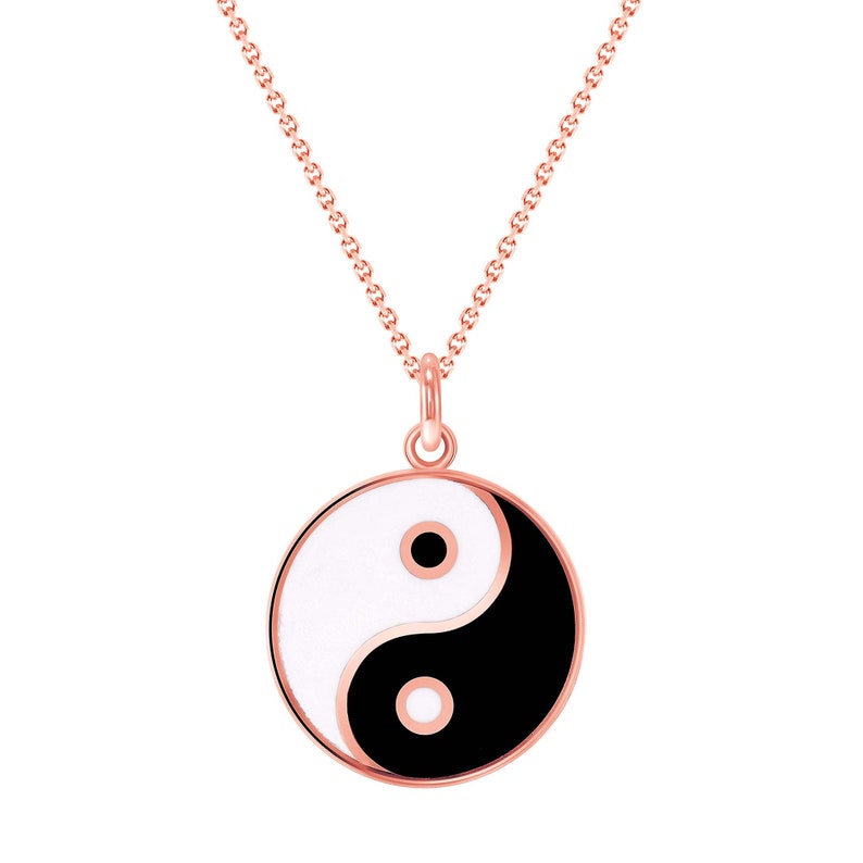 Yin and Yang Pendant Necklace in Solid 14k Gold Small Pendant - Etsy