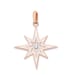 North Star Diamond Pendant in Solid 14k Gold With Black, White, or Red ...