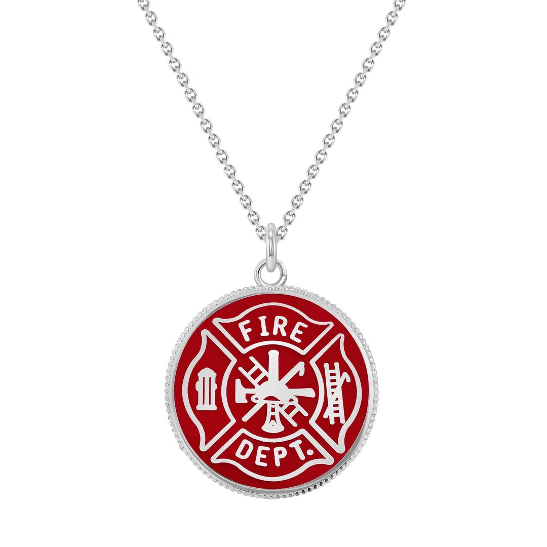 Fire Fighter Double Sided Necklace in Sterling Silver With Lord's ...