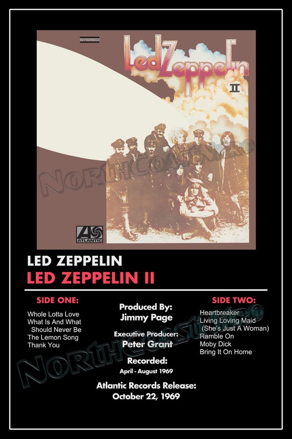 Led Zeppelin Led Zeppelin II Album Cover Poster Printable | Etsy