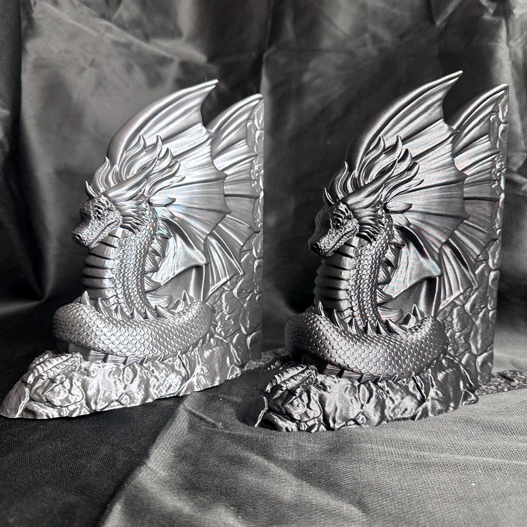 Dragon Bookends Fantasy Book Holders for RPG, Dnd, Collector's Display ...