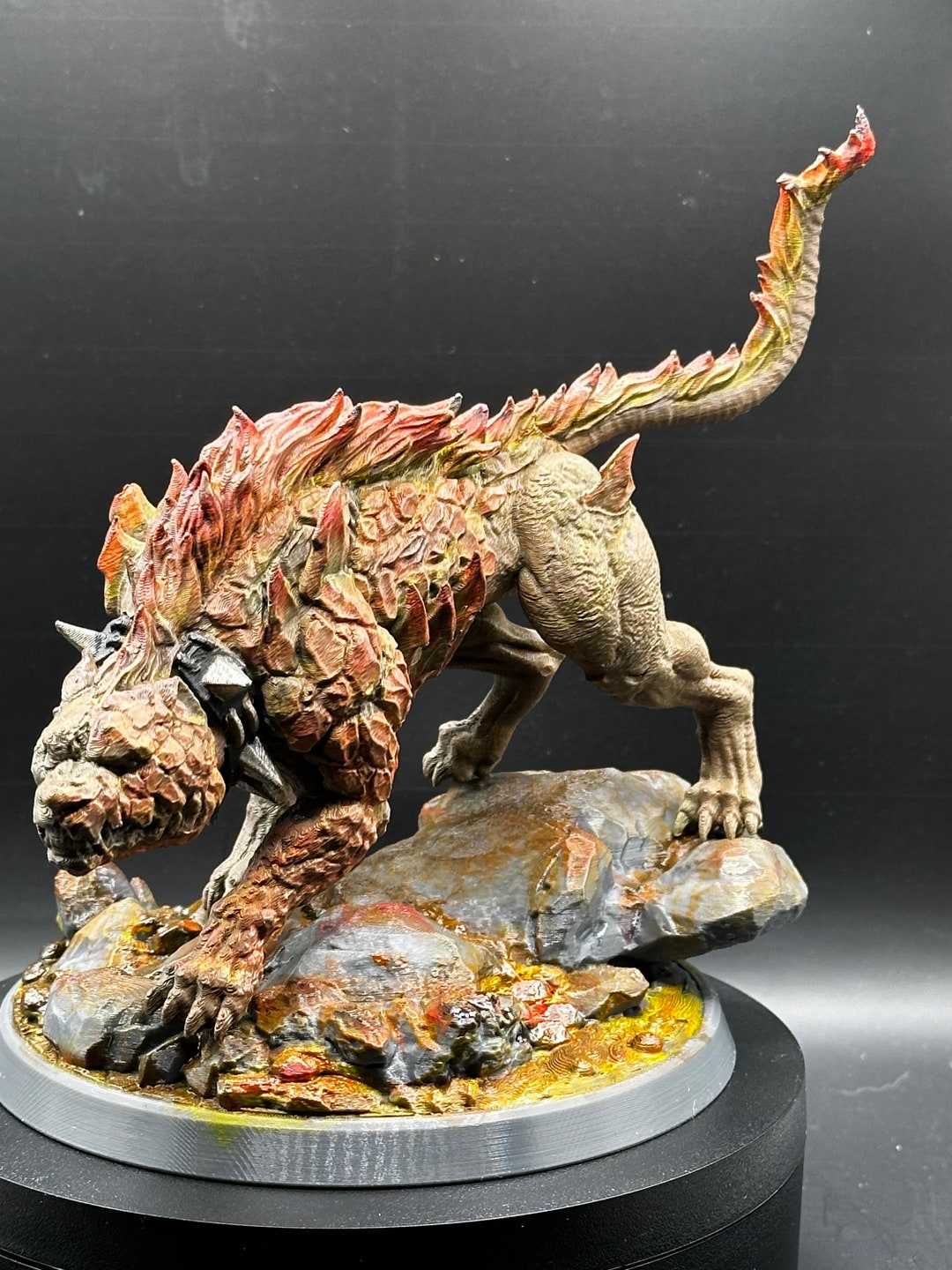 Handpainted Fantasy Hellhound Figurine 14cm Tall, 11cm Base Diameter - Etsy