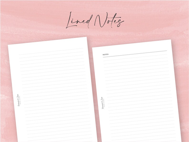 PRINTABLE - A5 Notes Pages/planner Inserts - Instant Digital Download ...
