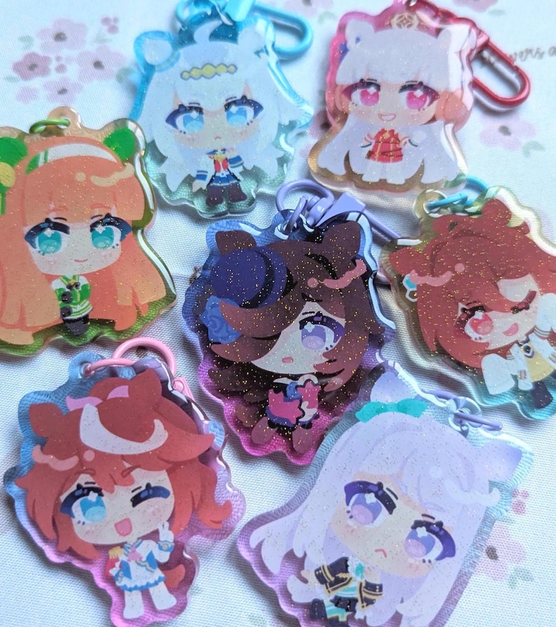14 DESIGNS Umamusume Chibi Gummy Glitter Epoxy Charms Set 1 | 2" Double ...