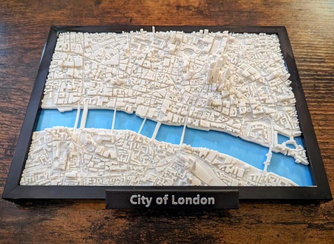 City of London, United Kingdom - 3D Map (6.7 in X 4.7 In) - Etsy