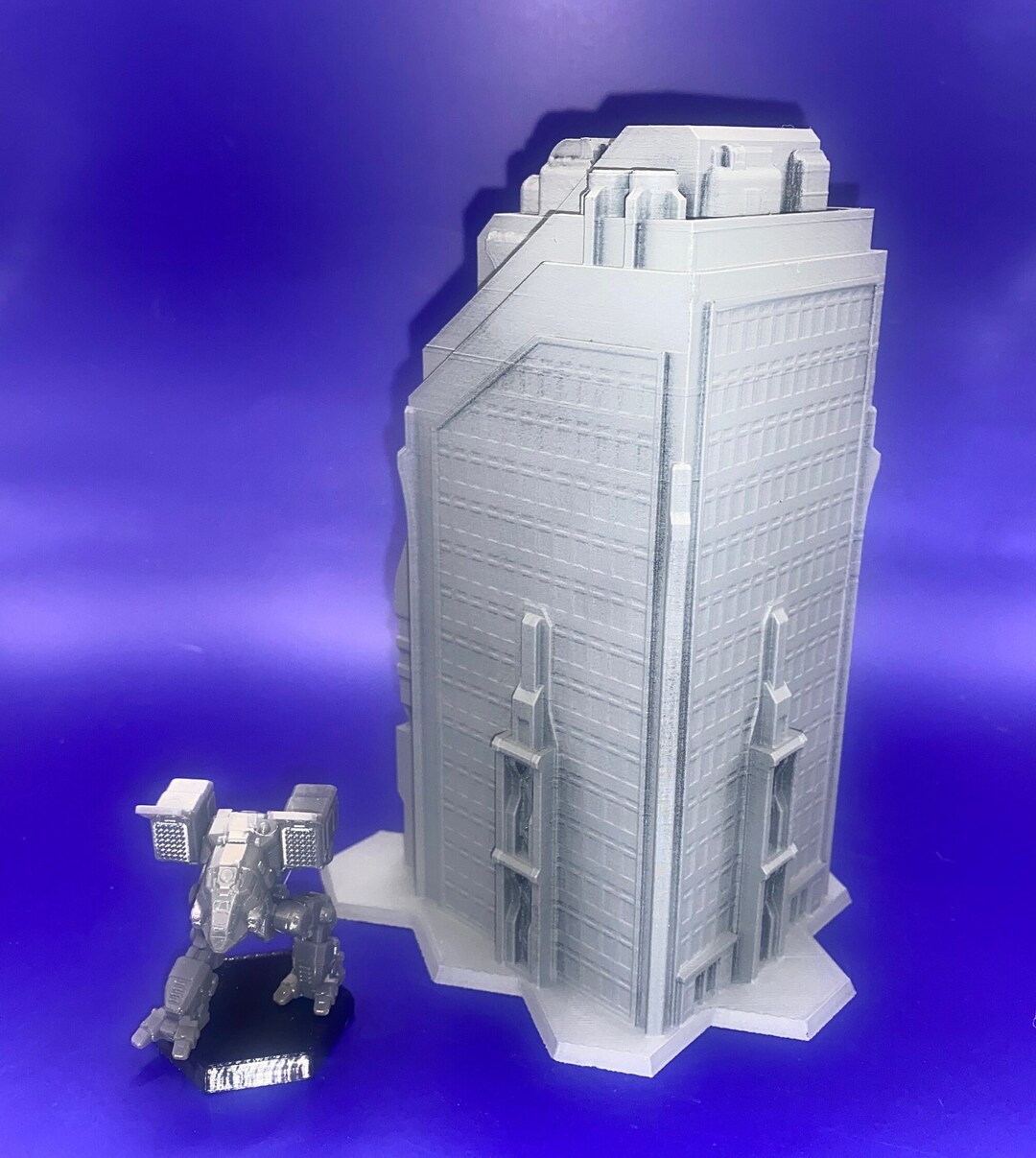 Urban High-rise Commercial Tower W/ Hex Base, Tabletop Terrain (6mm ...