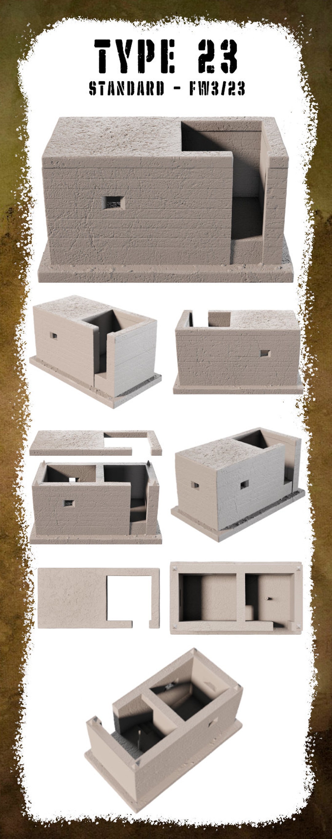 WWII British Type 23 Bunker (28mm Scale) - Etsy