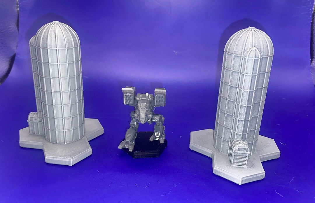 Farm Silos W/ Hex Base X2 Tabletop Terrain Battletech 6mm - Etsy