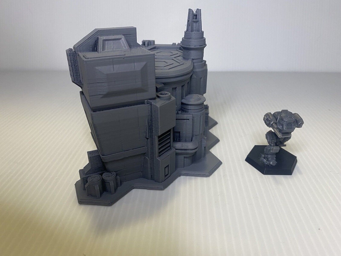 Military Headquarters W/ Hex Base, Tabletop War Game Terrain (6mm Scale ...