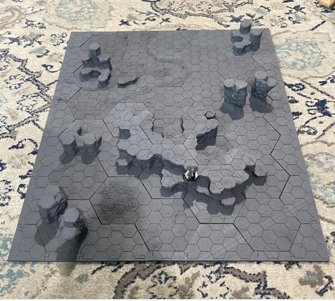 Badlands 3D Terrain Hex Map - 25 Tiles X 23 Tiles (6mm Scale) - Etsy