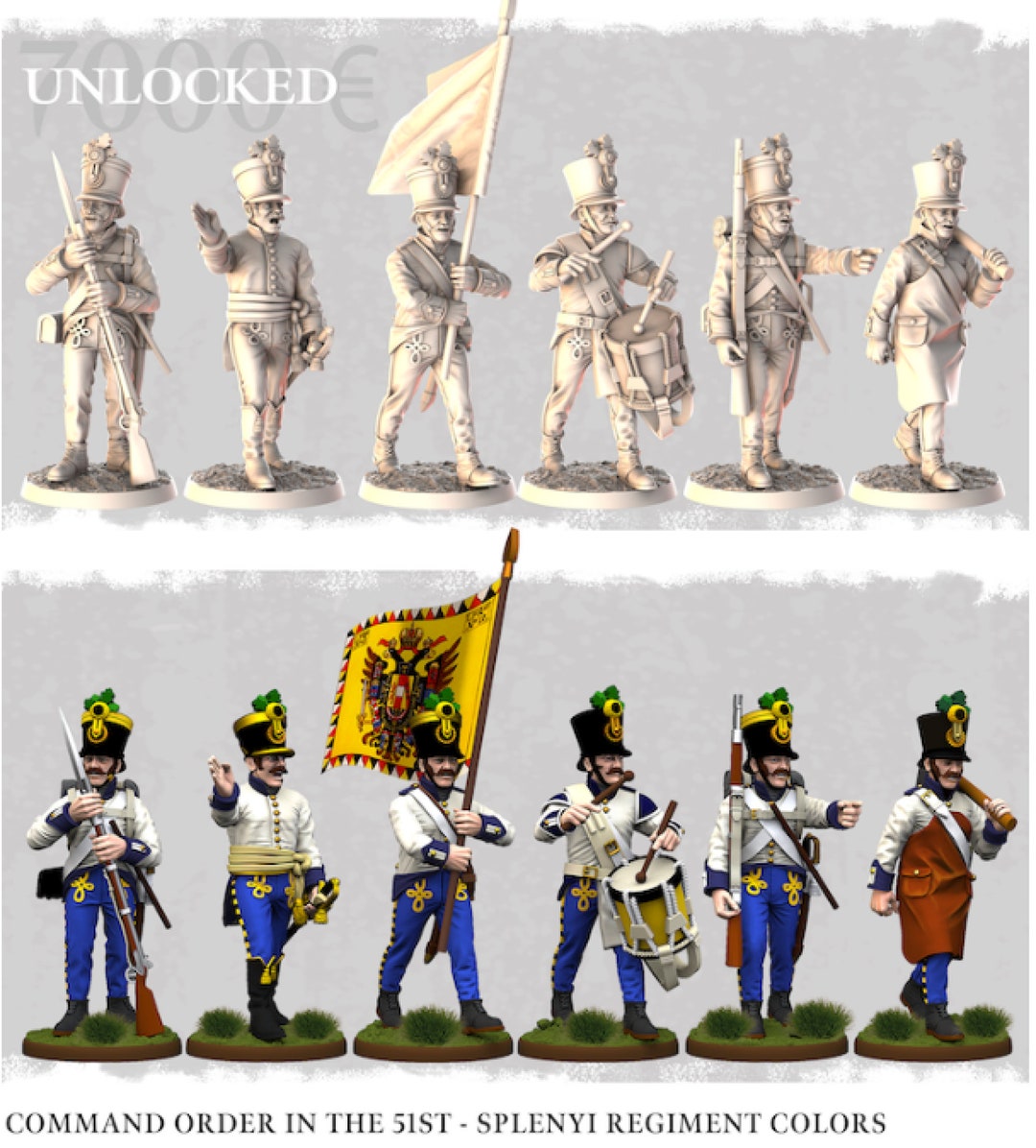 Hungarian Fusiliers Command Order X6 Figures (28mm Scale) - Etsy
