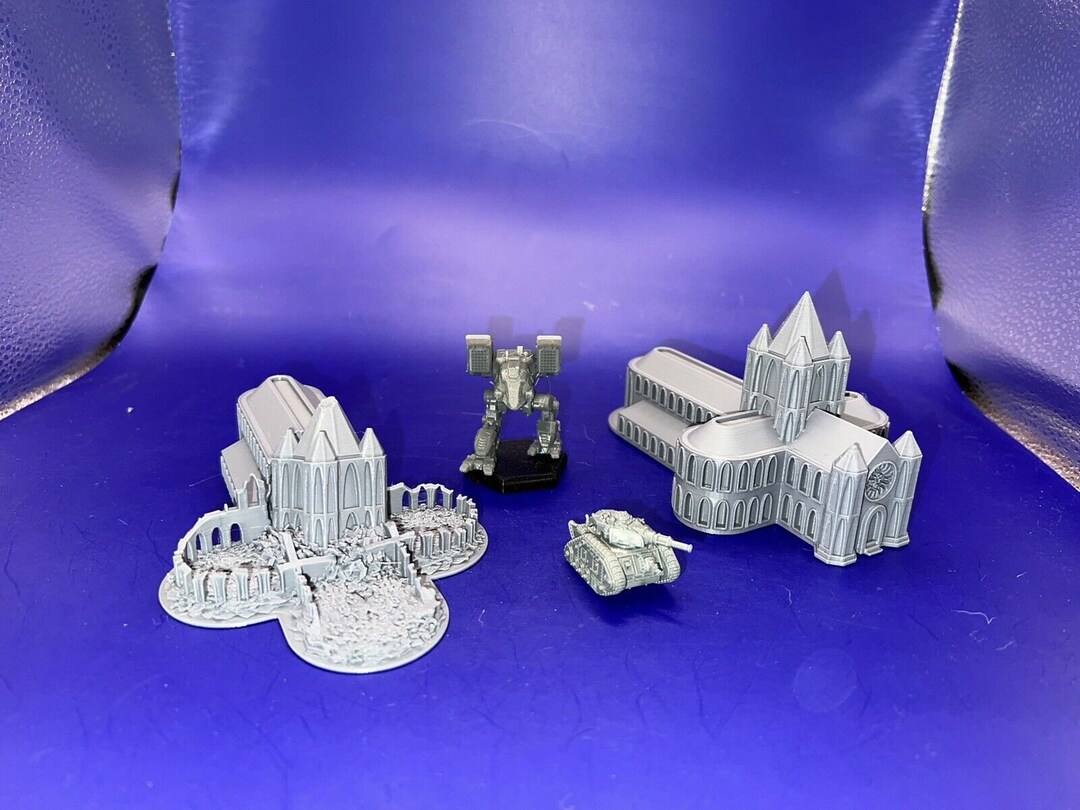 Pre-primed Gothic Cathedral Set Adeptus Titanicus Warhammer Epic Legion ...