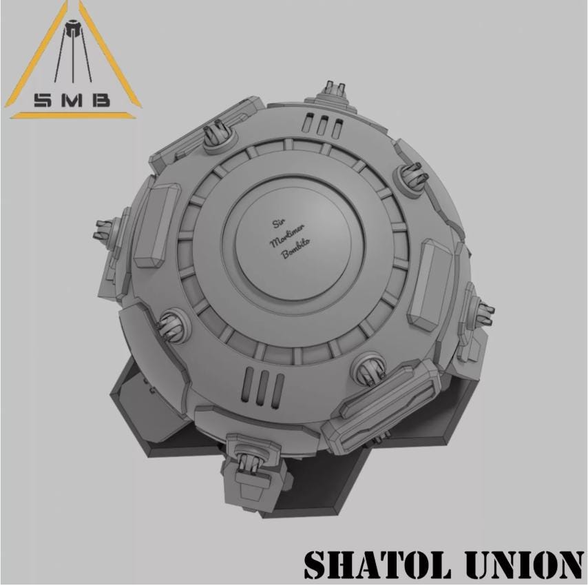 Union Class Platoon Dropship W/ Hex Base, Tabletop War Game Terrain ...