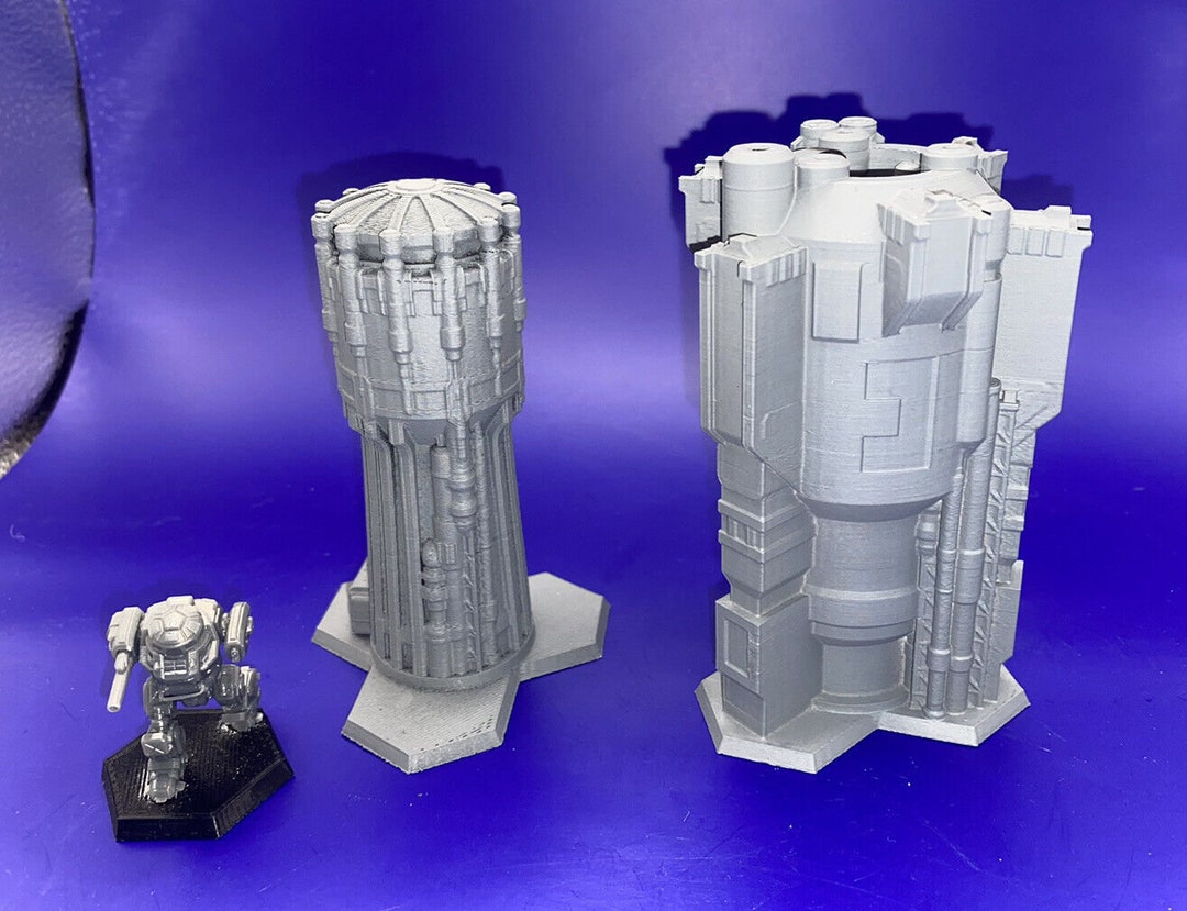Industrial Towers X2 W/ Hex Base, Tabletop Terrain (6mm Scale) - Etsy
