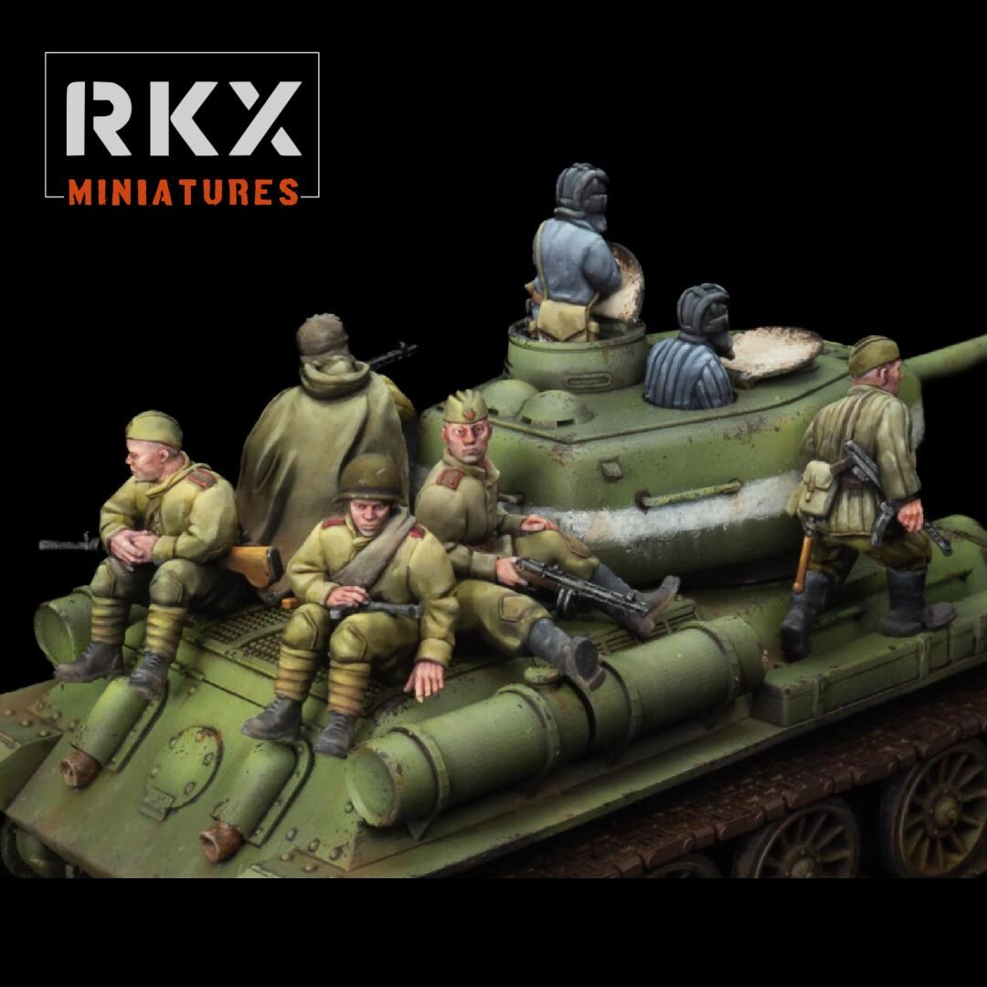 WW2 Soviet Tank Riders - X5 Figures - Battle of Berlin (28mm Scale) - Etsy