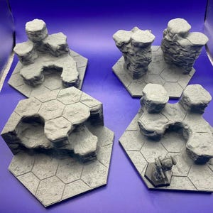 Badlands 3D Terrain Hex Map 25 Tiles X 23 Tiles 6mm Scale - Etsy
