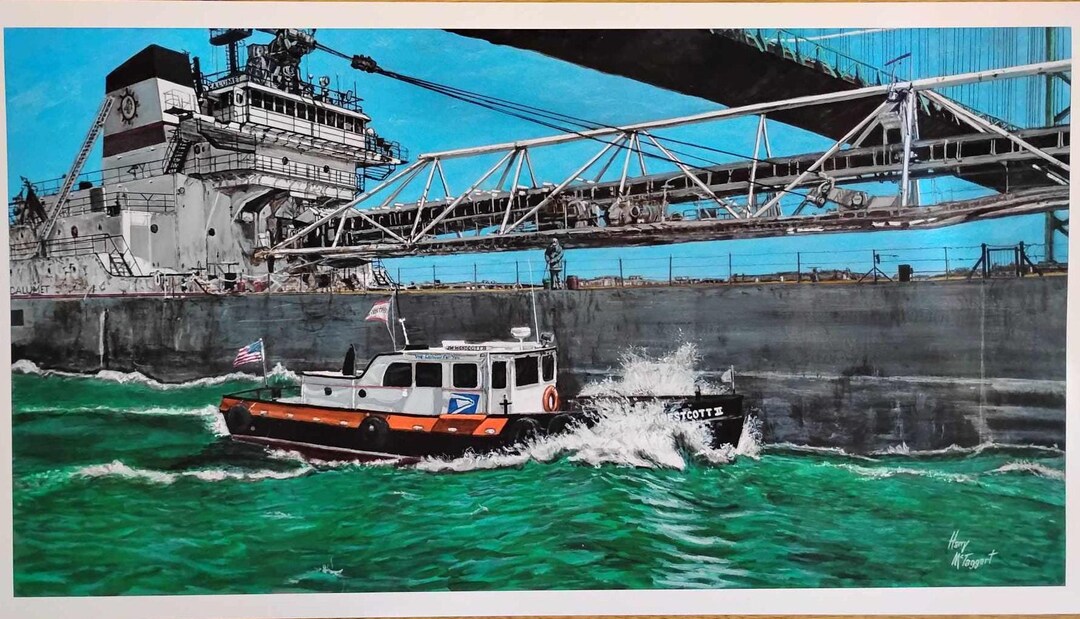 Great Lakes Freighter Calumet and J.w.westcott II USPS Mailboat Limited ...