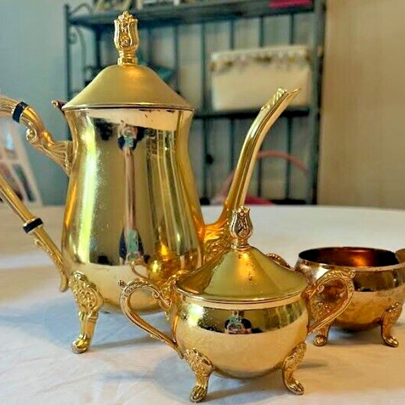 Gold Plated Tea Set - Etsy