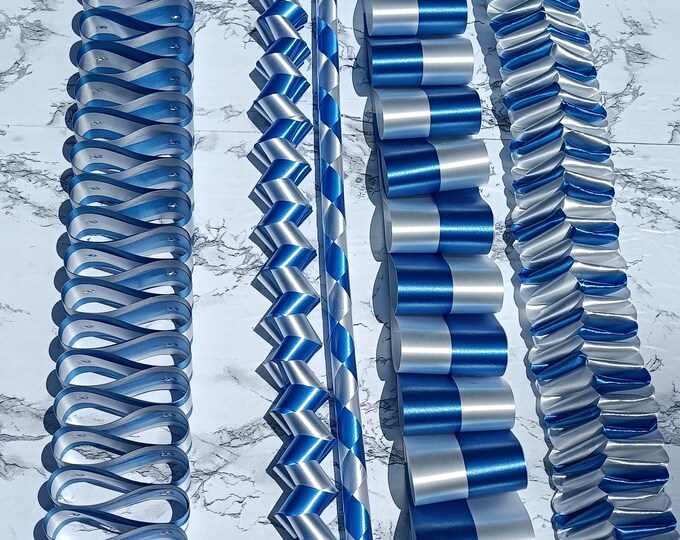 Set of 5, Royal Blue and White Homecoming Mum Braids, 30in Long, Pre ...