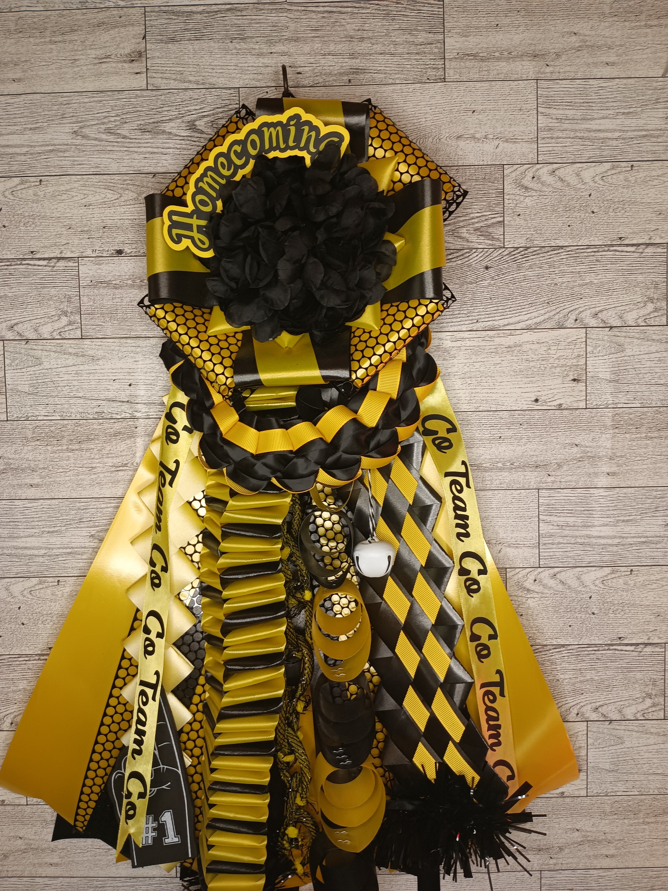 Pre-made Yellow and Black Homecoming Mum, Homecoming Garter, Homecoming ...