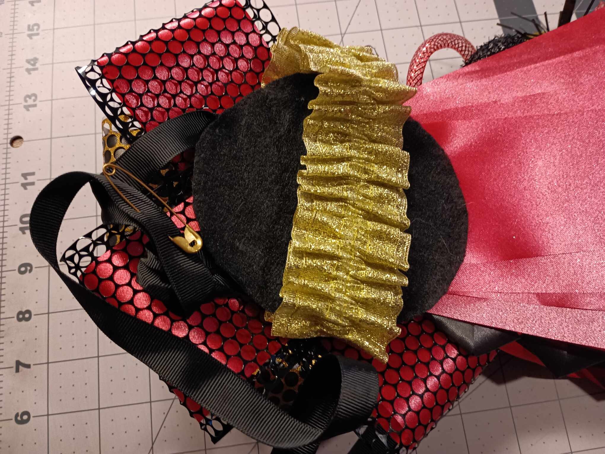 Pre-made Homecoming Mum, Garter, Red, Black, Gold Homecoming Ribbon Pin ...