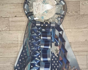 Pre-made Royal Blue, Black, White and Silver Homecoming Mini Mum, Pee ...