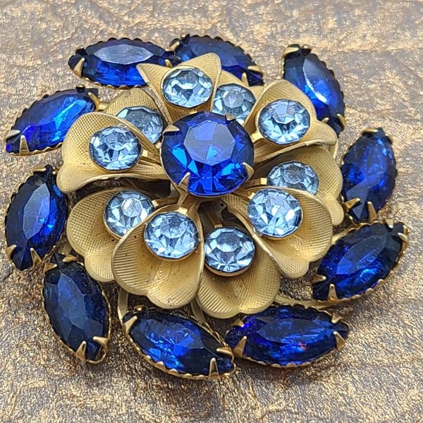 Blue Rhinestone Pin - Etsy