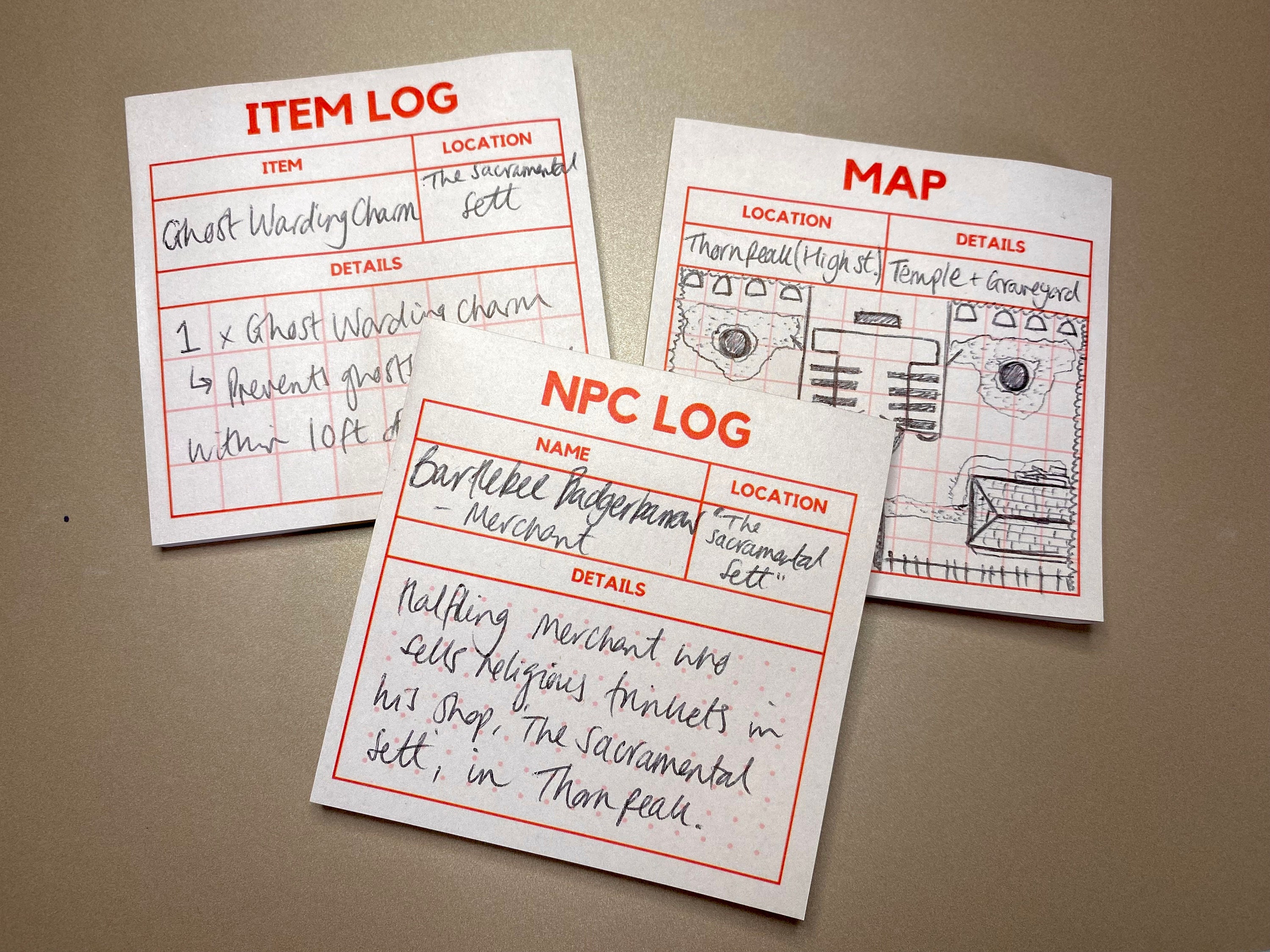 Dungeons and Dragons Sticky Notes - NPC, Item, Map - Etsy