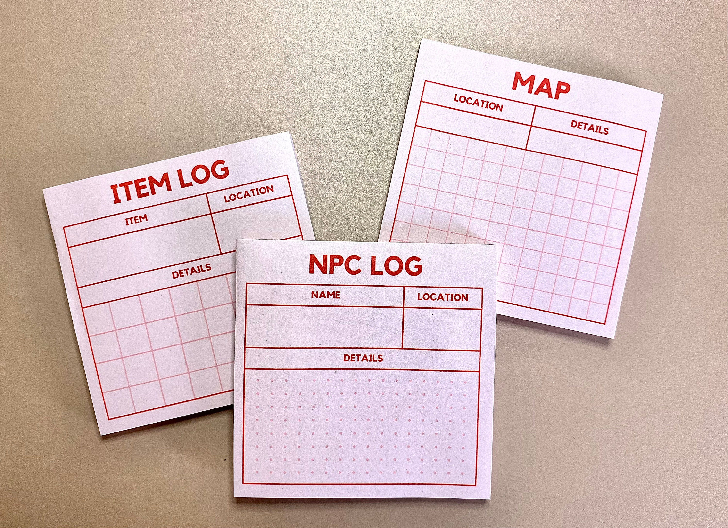 Dungeons and Dragons Sticky Notes - NPC, Item, Map - Etsy