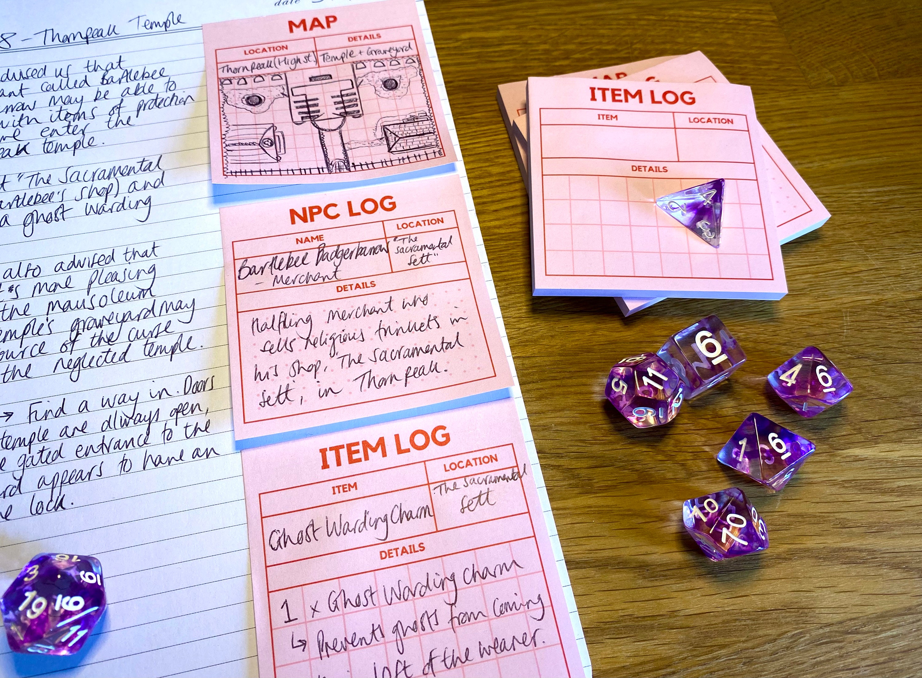 Dungeons and Dragons Sticky Notes - NPC, Item, Map - Etsy