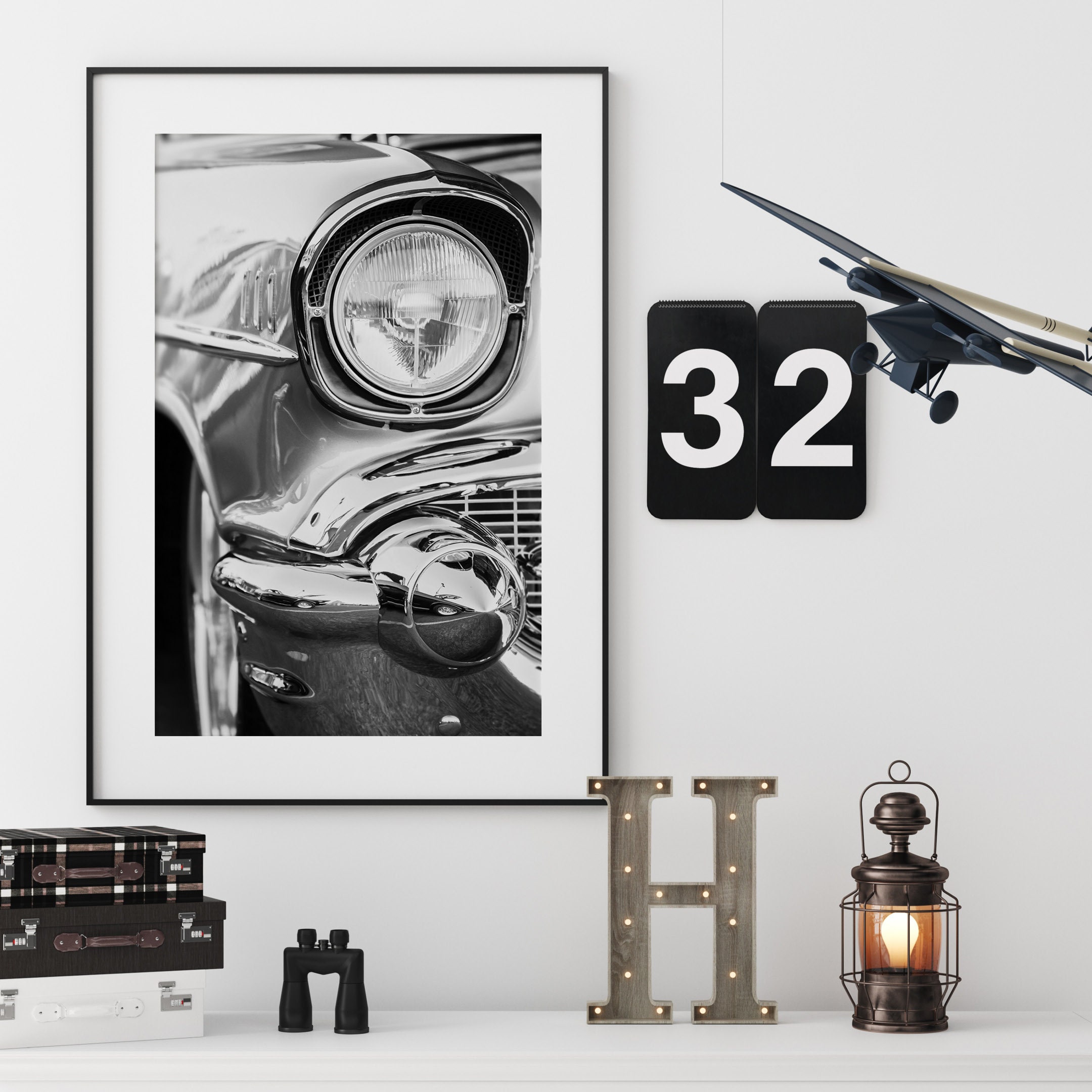 Classic Car Print Car Print Vintage Car Wall Art Black and - Etsy