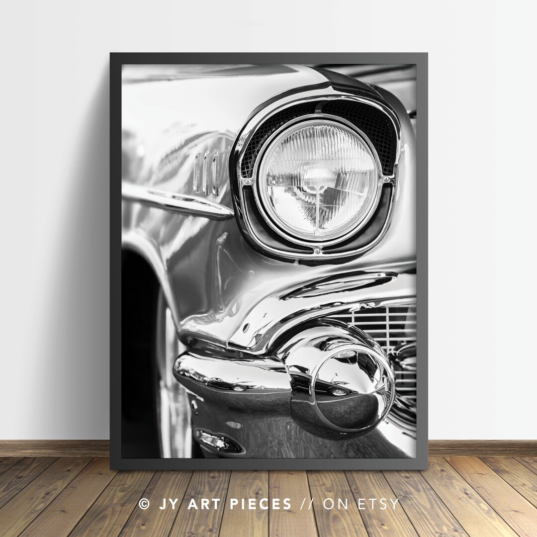 Classic Car Print, Car Print, Vintage Car Wall Art, Black and White ...