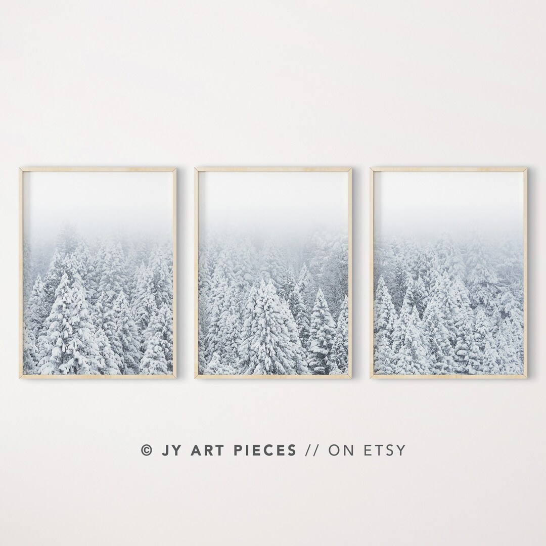 Christmas Prints Christmas Printable Snowy Forest Print Winter Print ...