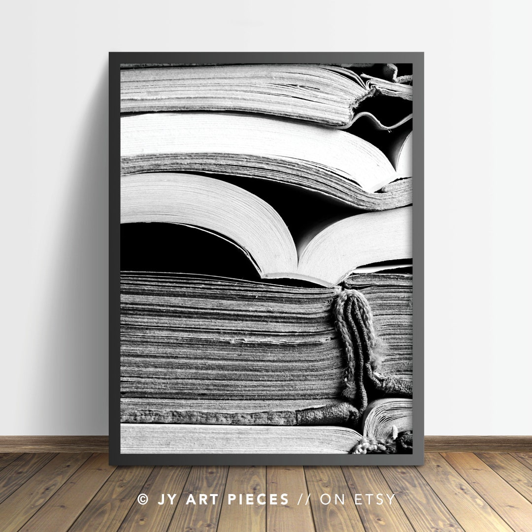 Book Prints, Book Poster Printable, Black White Book Print, Book Wall ...