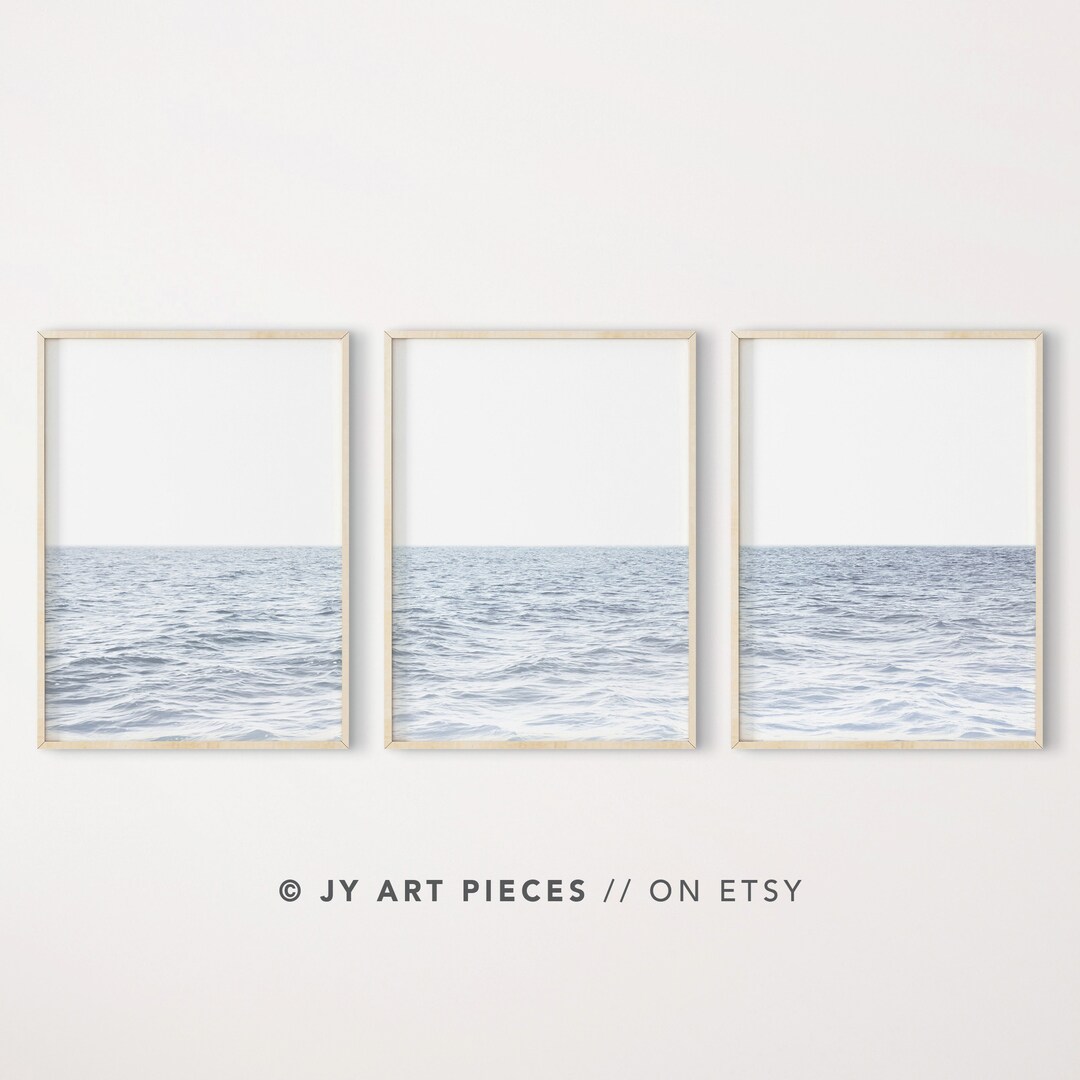 Ocean Prints, Blue Ocean Wall Art, Waves Prints, Ocean Prints Set, Home ...