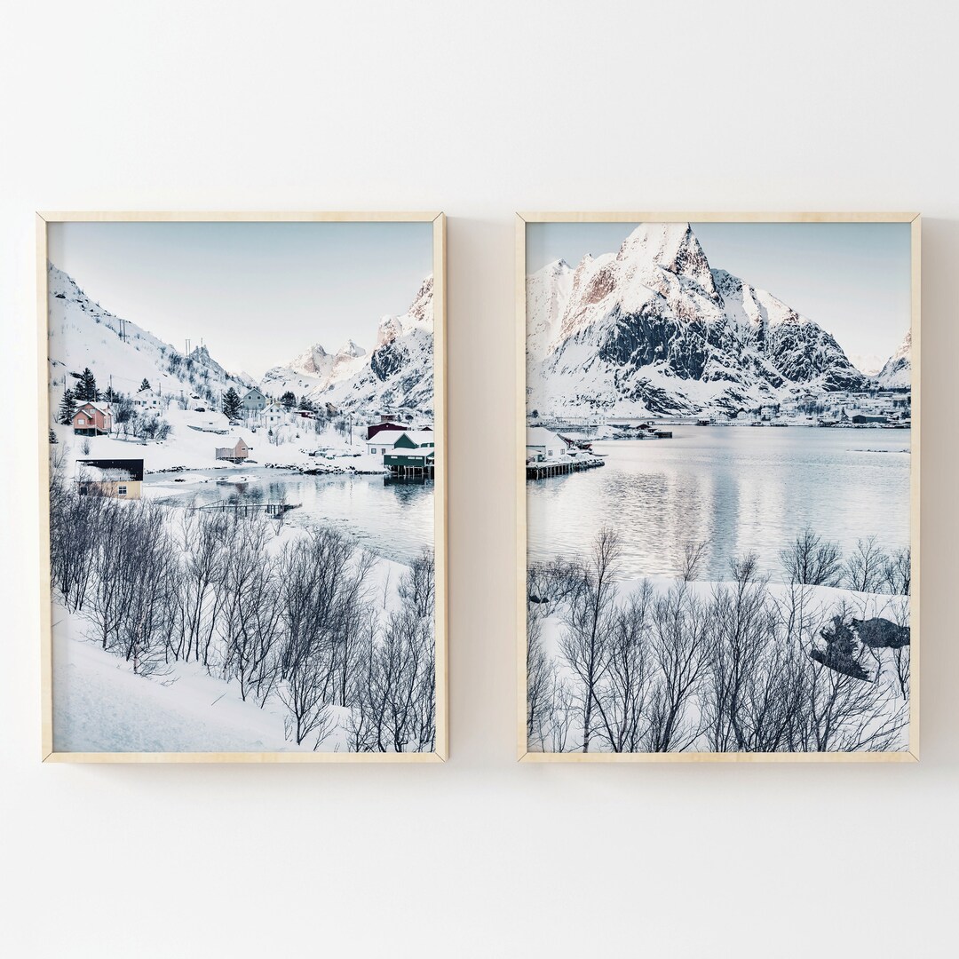 Nordic Landscape Wall Art, Norway Wall Art, Norway Print Set of 2 ...