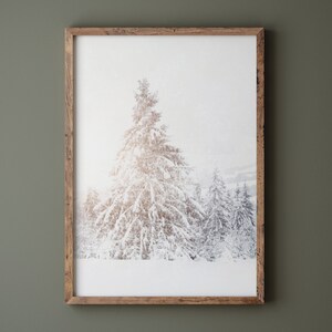 Snowy Pine Forest Print Set: Winter Wonderland Wall Art (digital ...