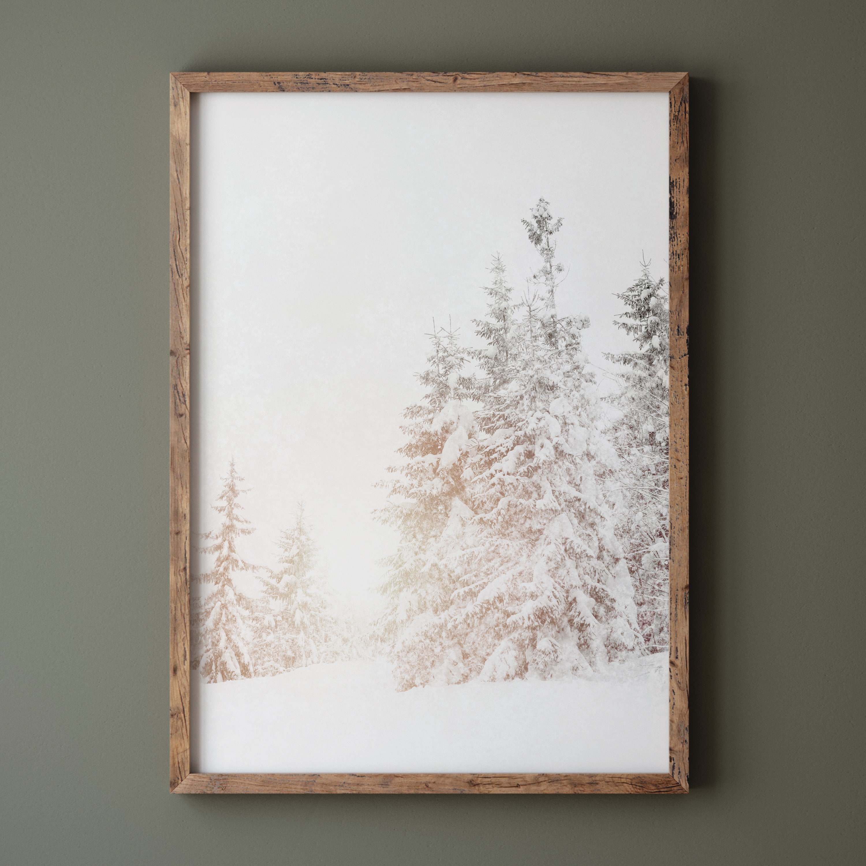 Snowy Pine Forest Print Set: Winter Wonderland Wall Art (digital ...