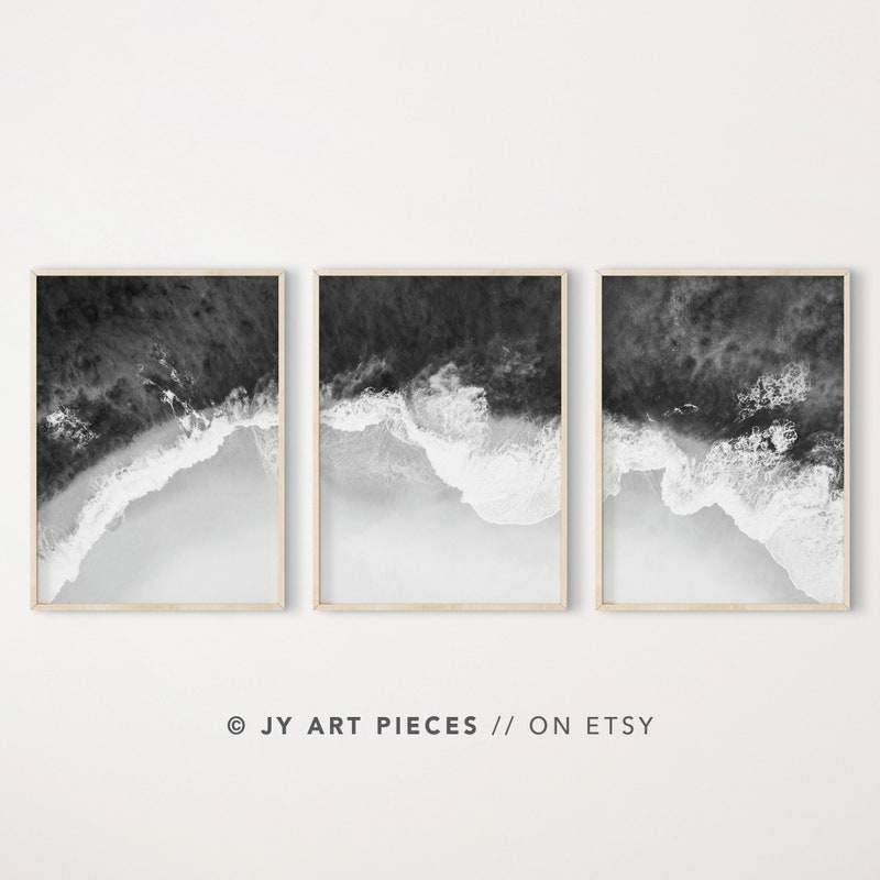 Waves Black and White - Etsy