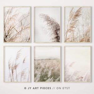 Pampas Grass Prints, Farmhouse Wall Art, Botanical Wall Art, Neutral Pampas Grass Wall Art ...