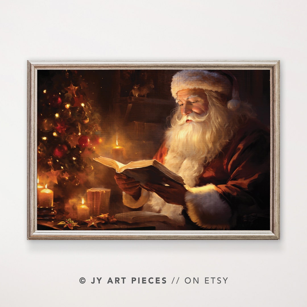 Santa Claus Prints, Christmas Prints, Christmas Wall Art, Santa Oil ...
