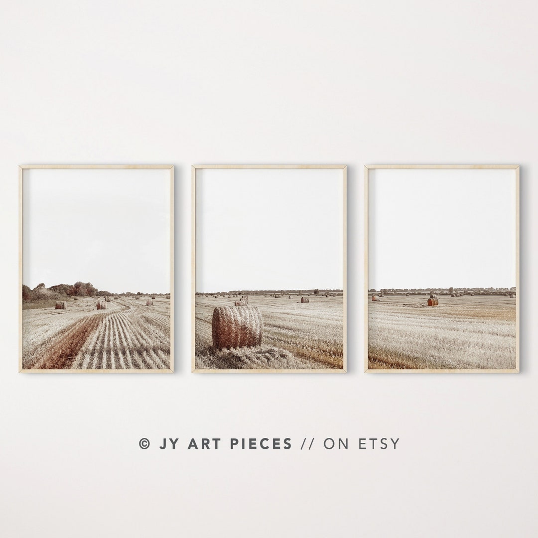 Farmhouse Prints, Farmhouse Wall Art, Nature Prints, Hay Bale Prints ...